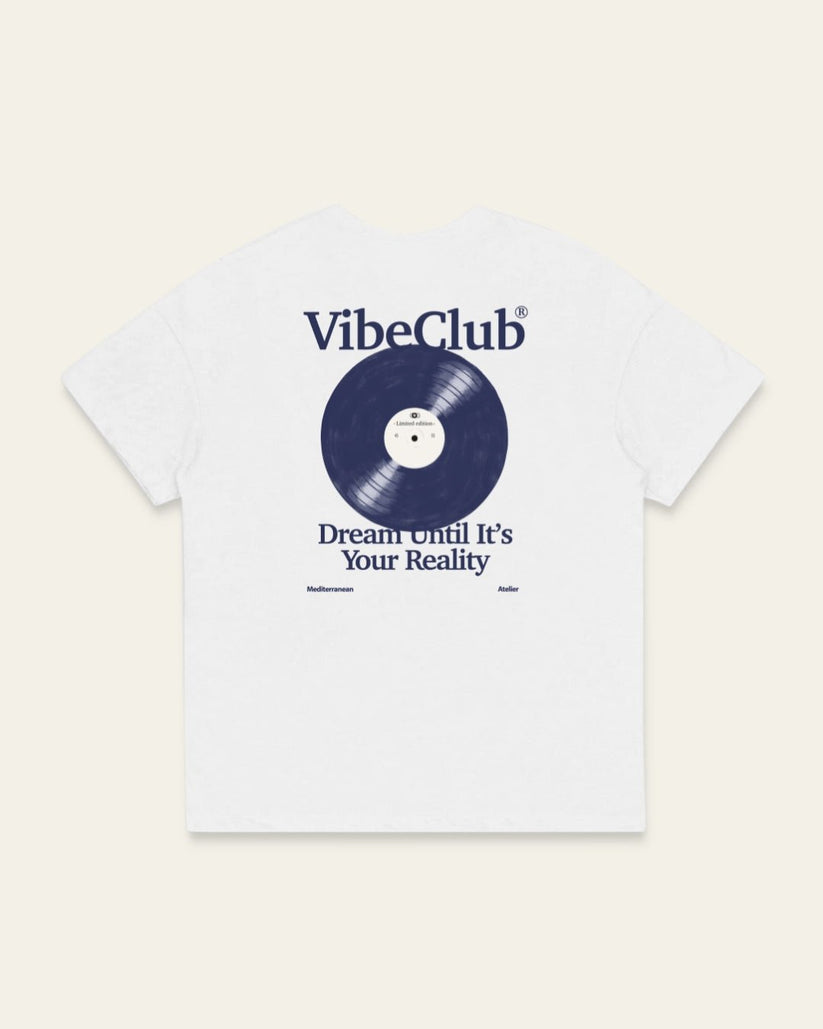 RECORD TEE WHITE – Vibeclub